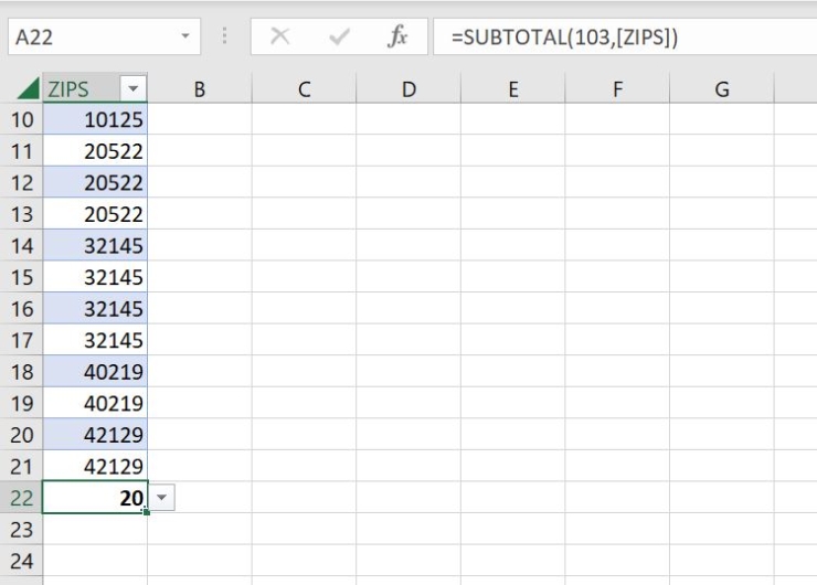 How to count items in an Excel list | TechRepublic