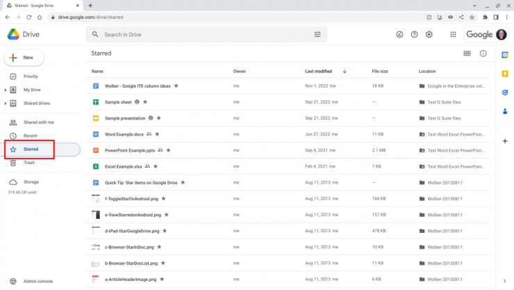 Quick tip: Star files on Google Drive - TechRepublic