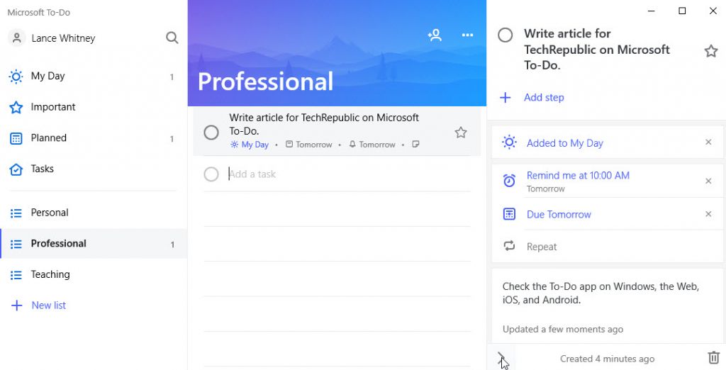 How to use Microsoft To-Do to keep track of your professional and ...