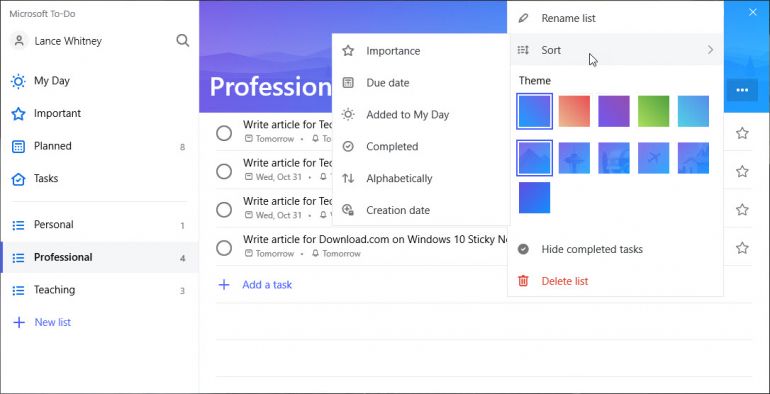 How to use Microsoft To-Do to keep track of your professional and ...