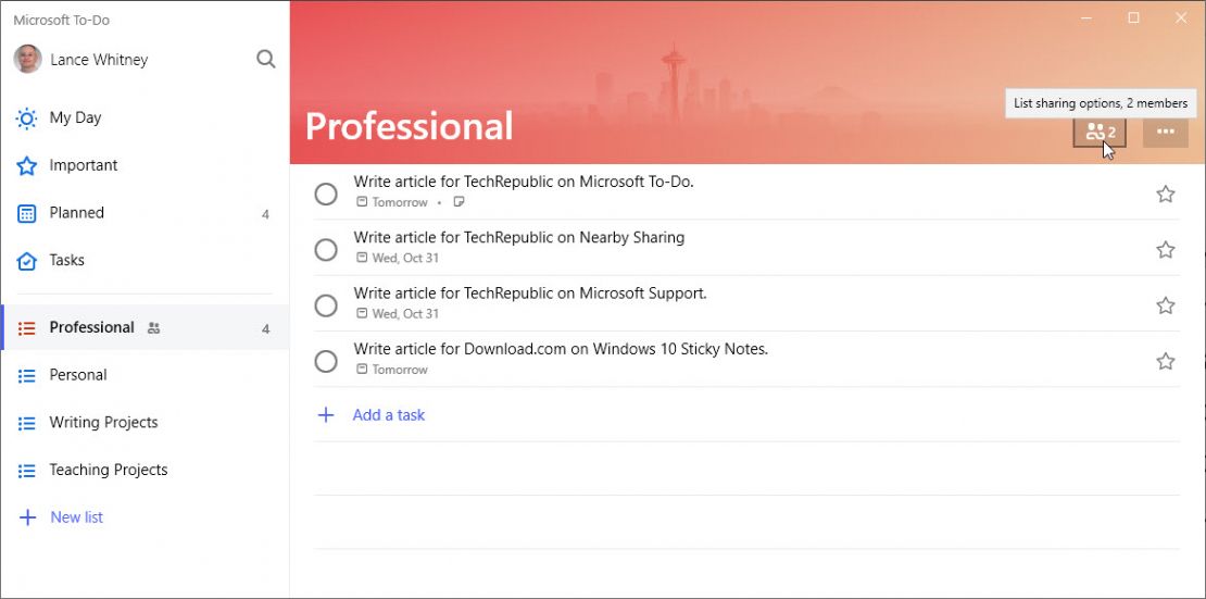 How to use Microsoft To-Do to keep track of your professional and ...