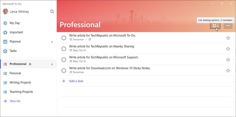 How to use Microsoft To-Do to keep track of your professional and ...