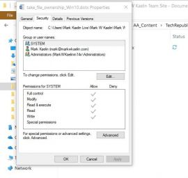 How to change ownership of files and folders in Windows 10