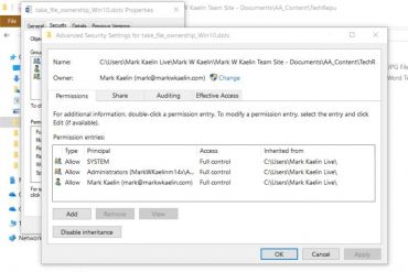 How to change ownership of files and folders in Windows 10