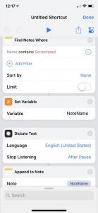 How to create workflows in Apple's Shortcuts app that use Notes