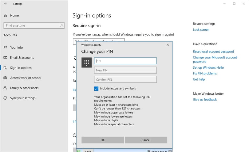 How to change the complexity of your Windows PIN - TechRepublic