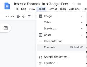 How to add footnotes in Google Docs