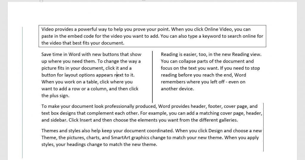 How to add vertical lines to a Word document using Office 365 ...