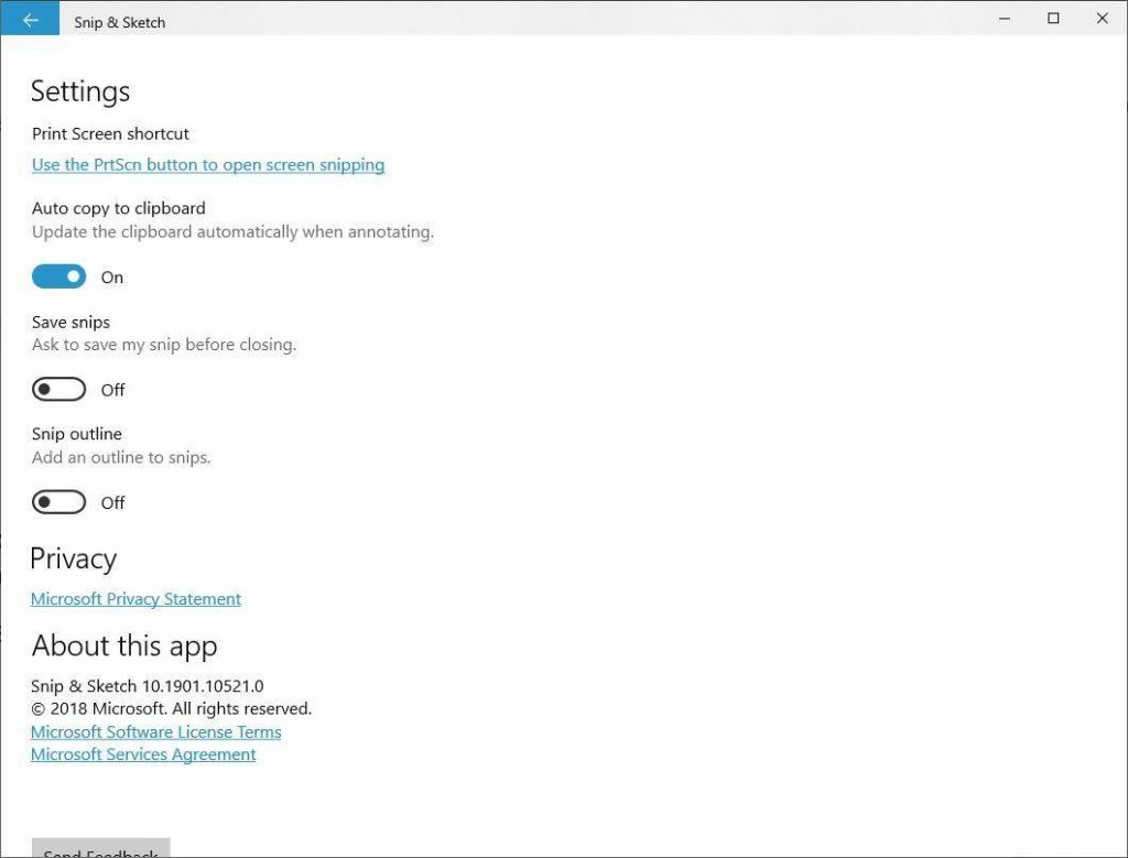 How to change settings so Windows 10 image snipping opens with print screen