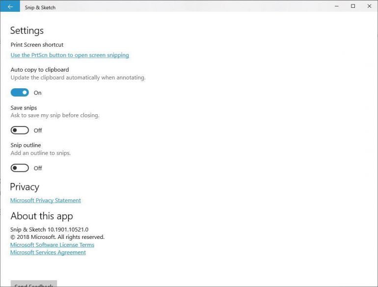 How to change settings so Windows 10 image snipping opens with print screen