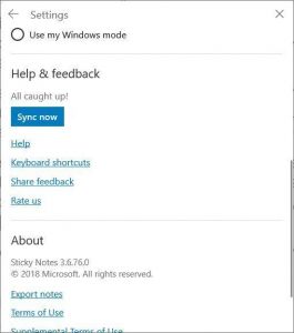 How to sync Sticky Notes across devices in Windows 10