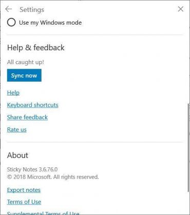 How to sync Sticky Notes across devices in Windows 10