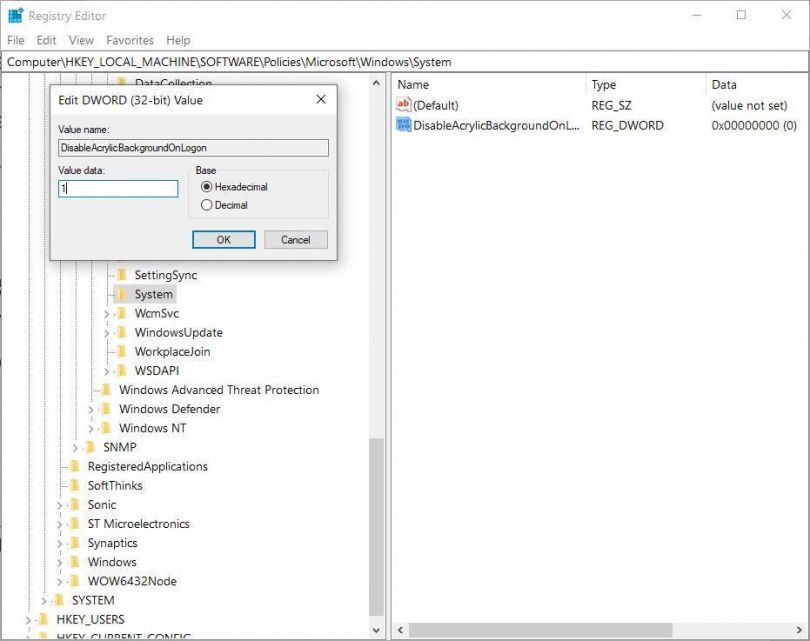 How to disable the blur effect on the Windows 10 login screen ...