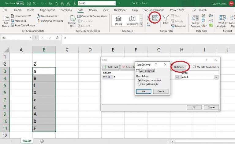 How to use Excel's advanced sorting options