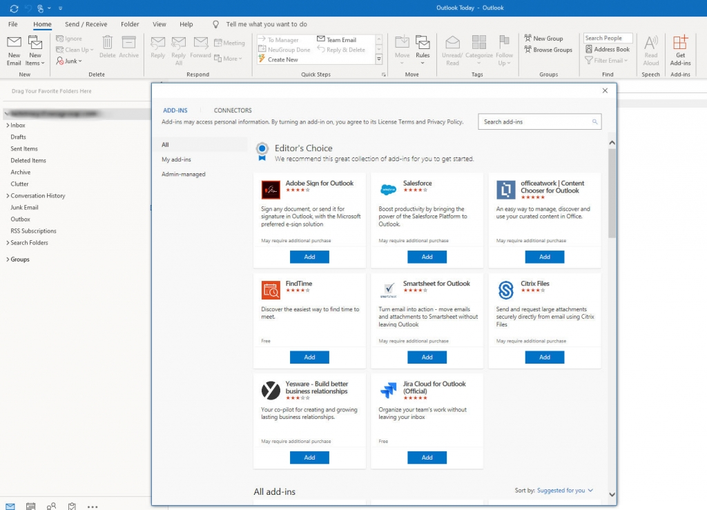 How to install and manage add-ins in Microsoft Outlook