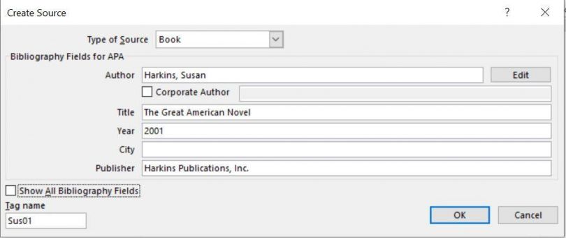 How to add a bibliography to a Word document
