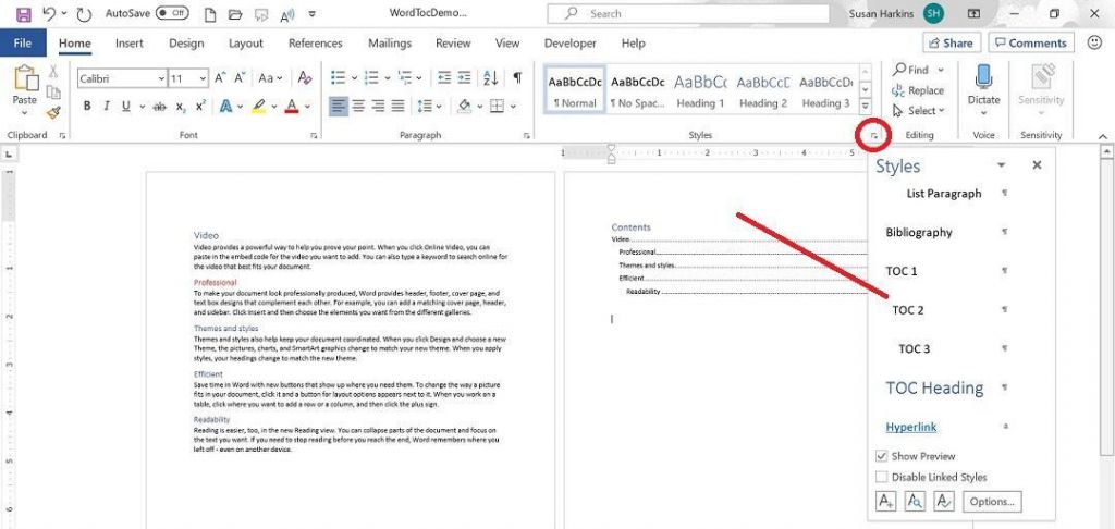How to format a table of contents in a Word document - TechRepublic