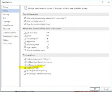 How to hide content on-screen in Word, but still print it | TechRepublic