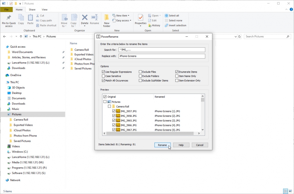 如何使用 PowerToys PowerRename 工具在 Windows 10 中批量重命名文件 - Flnug.com
