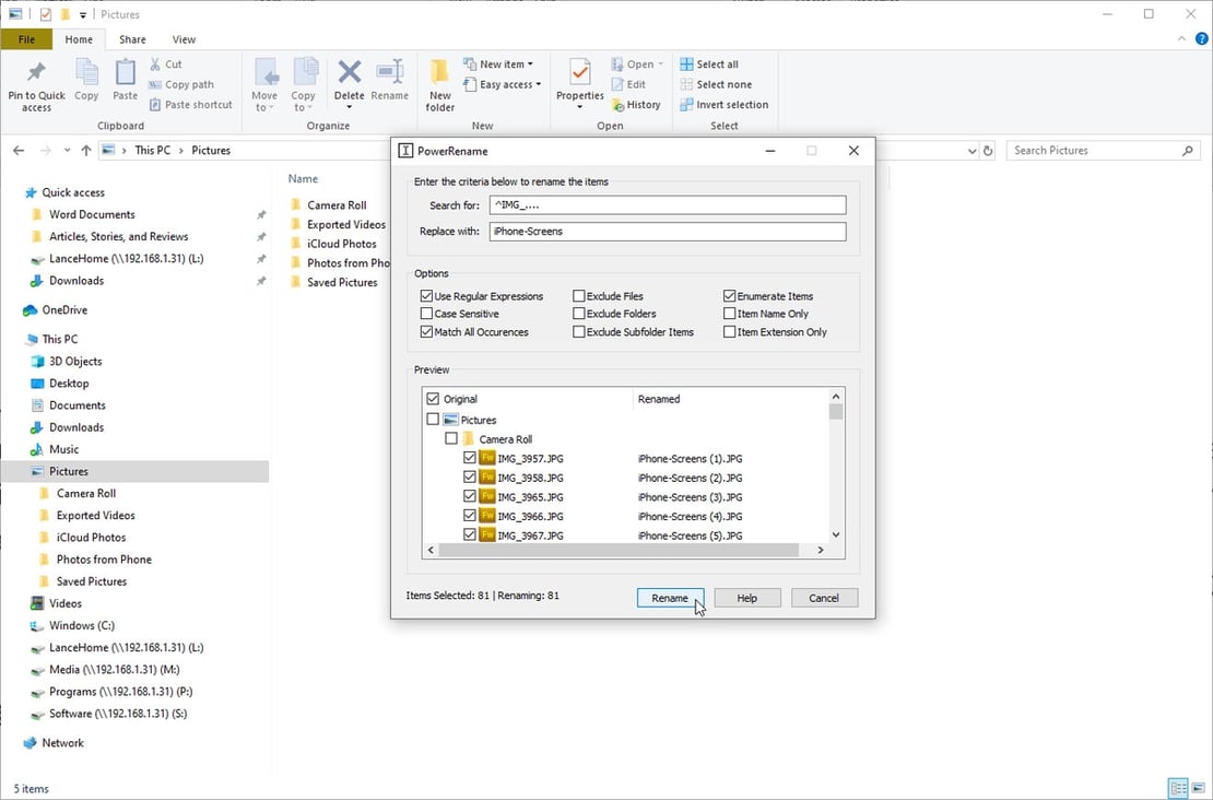 How to batch rename files in Windows 10 with the PowerToys PowerRename ...