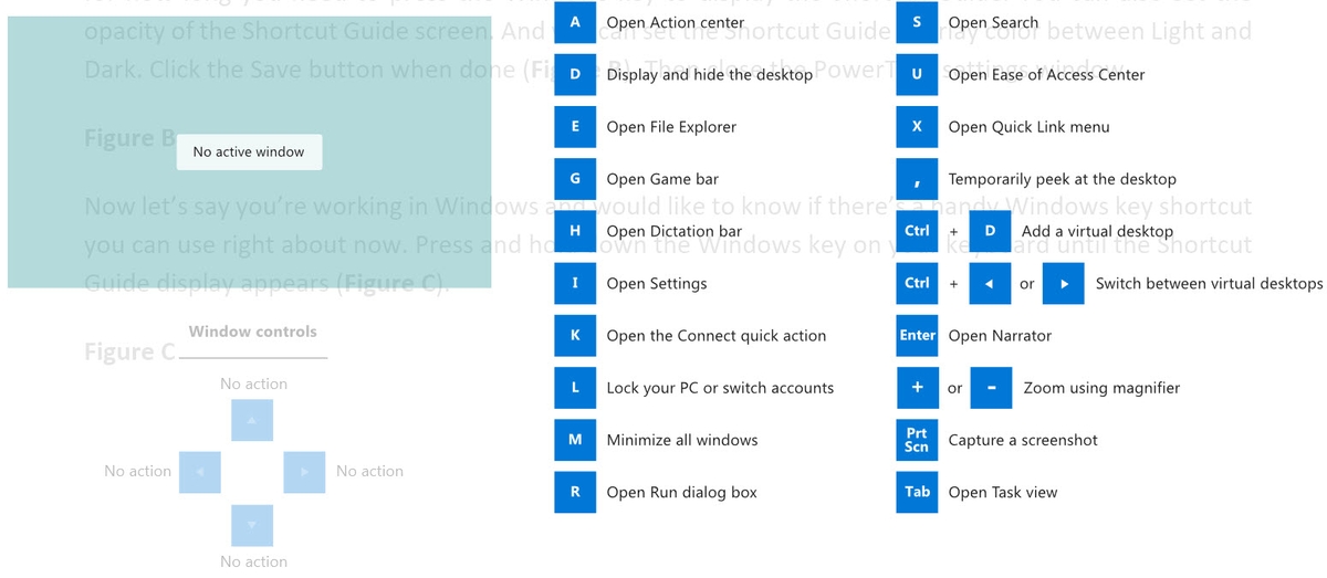 How to use the Windows key Shortcut Guide in Windows 10 PowerToys