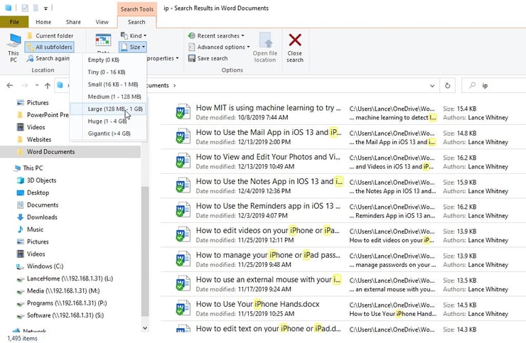 How to Use the Search Tool in Windows 10 File Explorer