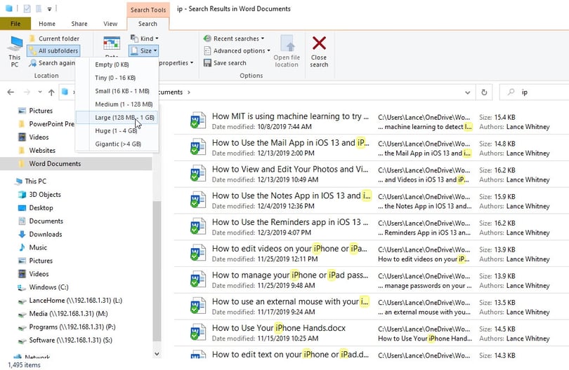 How to Use the Search Tool in Windows 10 File Explorer