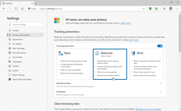 How to manage security and privacy in the new Microsoft Edge browser ...