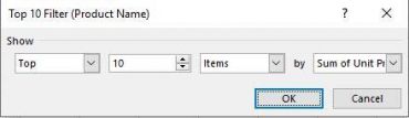 How to display the top n records in an Excel PivotTable using built-in ...