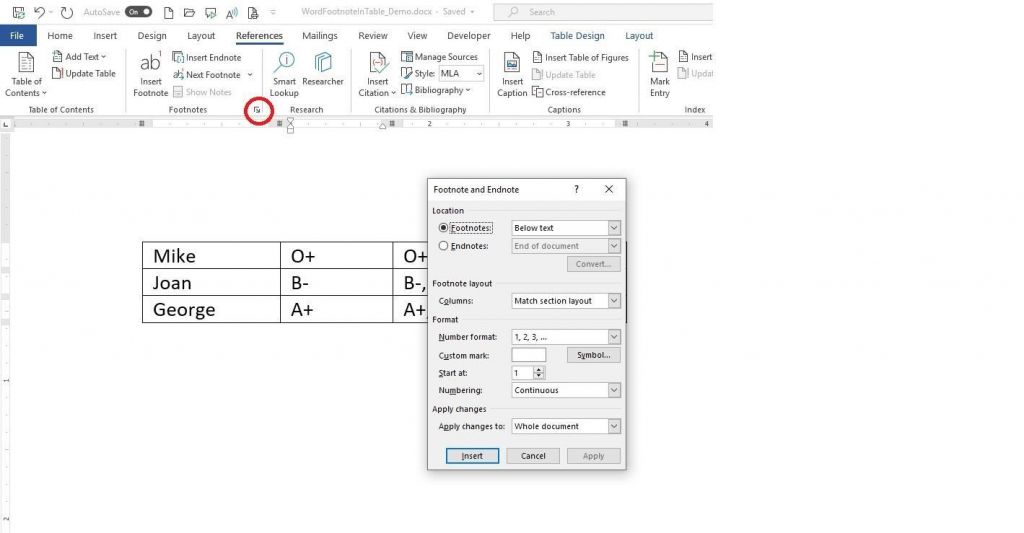 How to add footnotes to a Microsoft Word table - TechRepublic