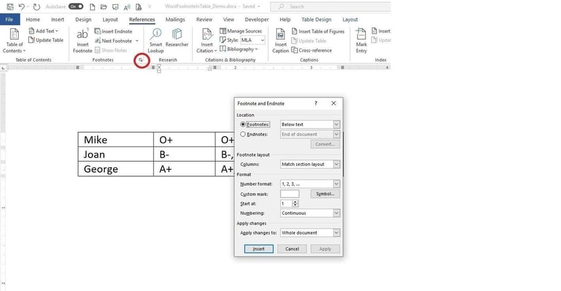 How to add footnotes to a Microsoft Word table - TechRepublic