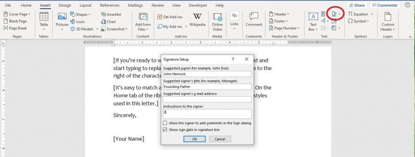 How to add an automated signature to a Microsoft Word document ...
