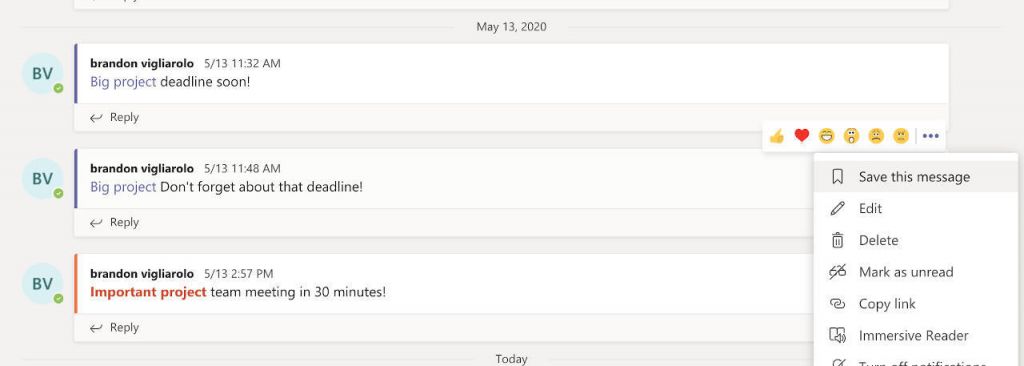How to save and delete messages in Microsoft Teams