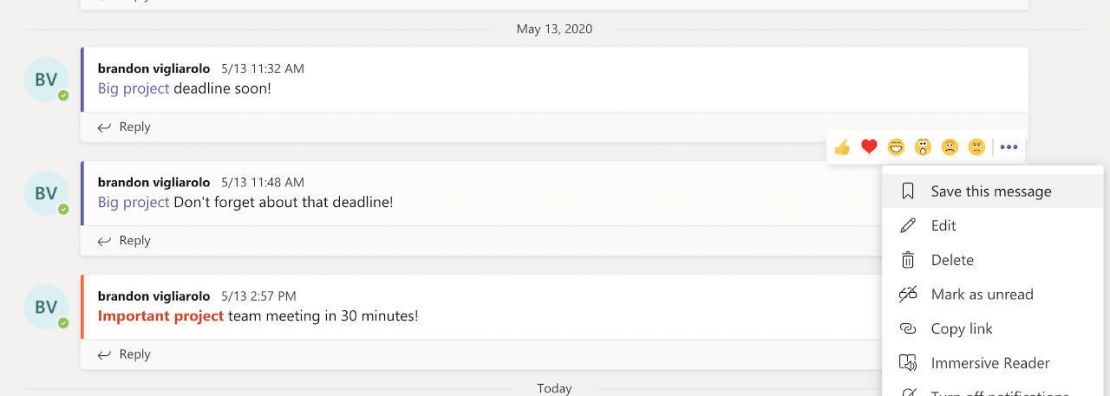 How to save and delete messages in Microsoft Teams