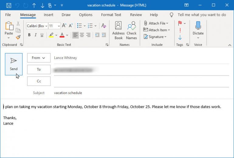 How to recall a message sent in Microsoft Outlook - TechRepublic