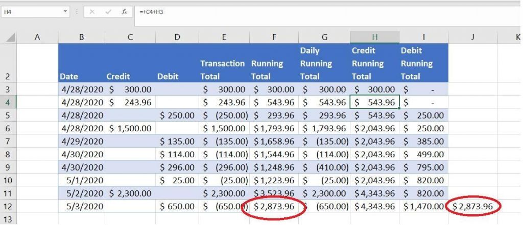 How to calculate conditional running totals in an Excel revenue sheet ...