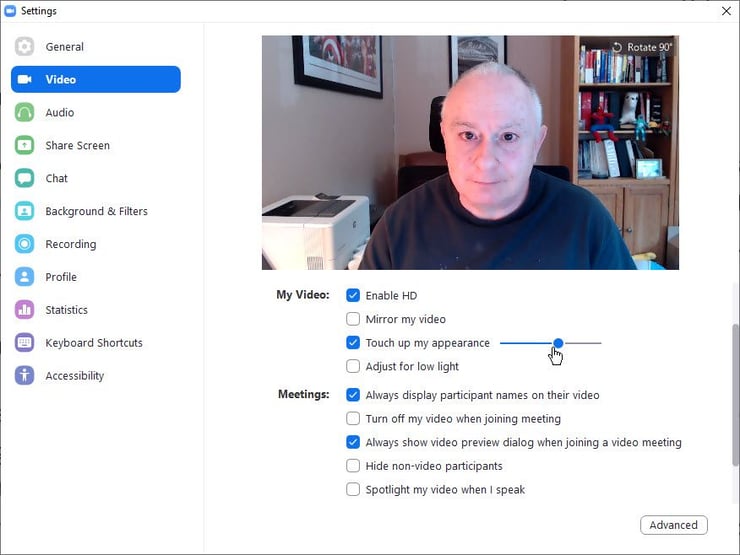 How to make yourself look better in a Zoom meeting