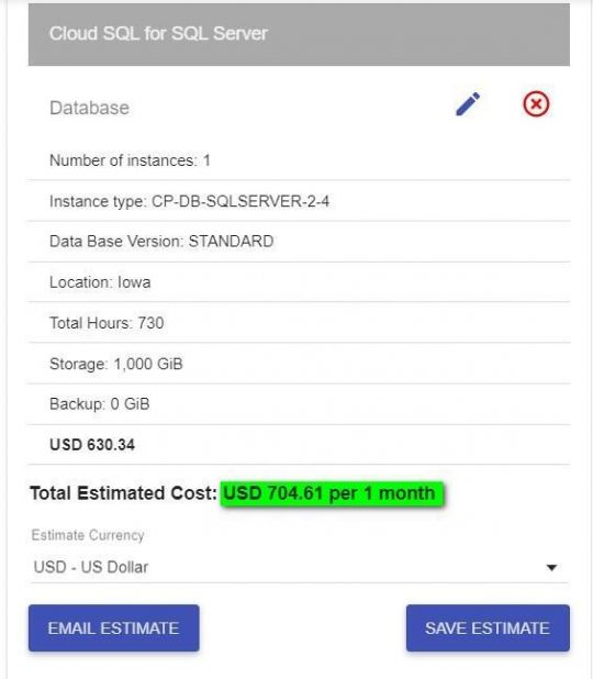 How to calculate the cost of Google Cloud Platform services