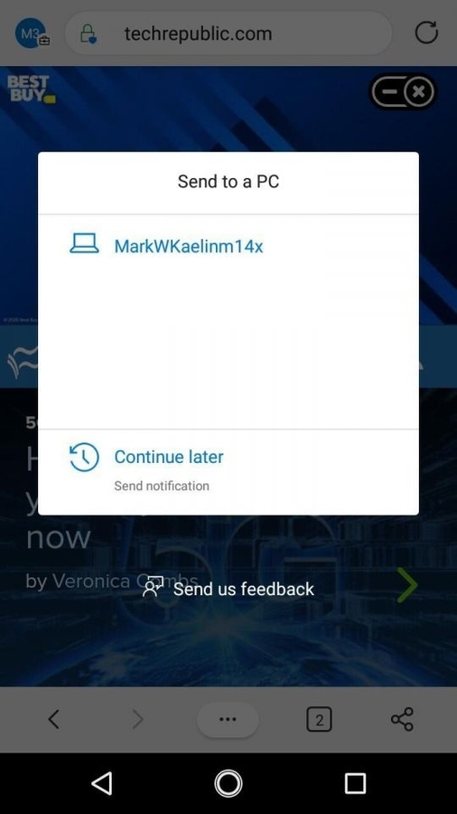 How to use the Continue on PC feature in Windows 10 - TechRepublic