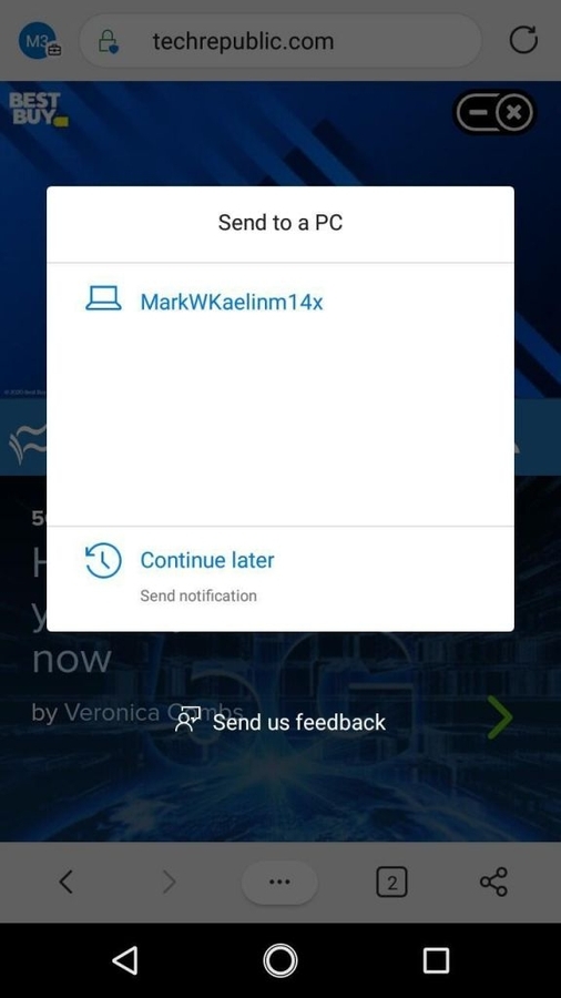 How to use the Continue on PC feature in Windows 10 - TechRepublic