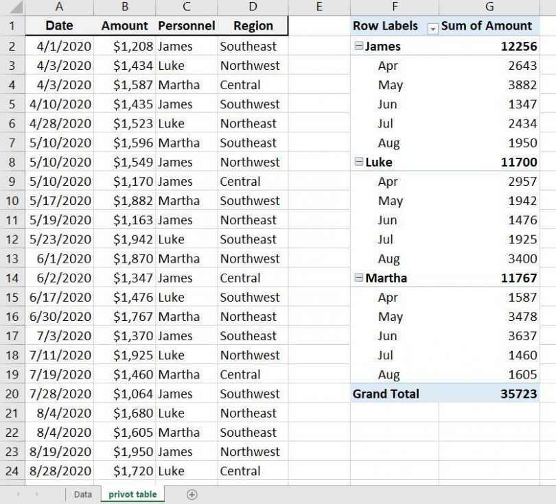 How to filter a pivot table in Excel