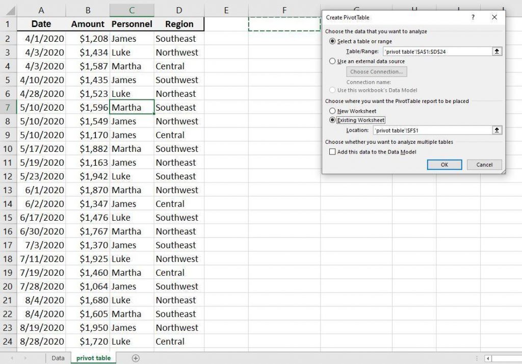 How to filter a pivot table in Excel