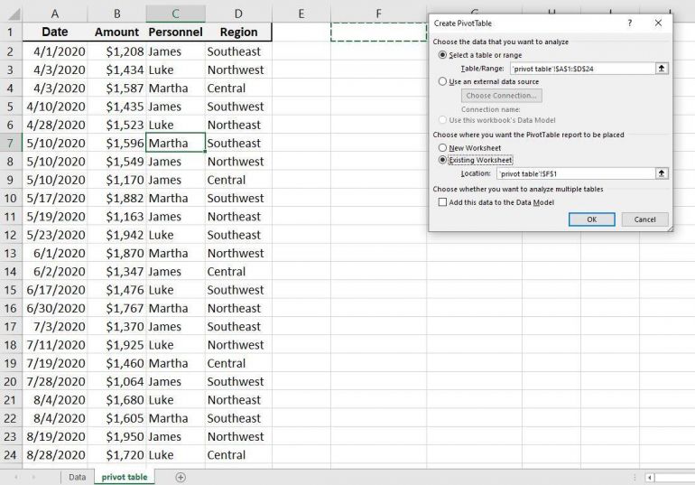 How to filter a pivot table in Excel