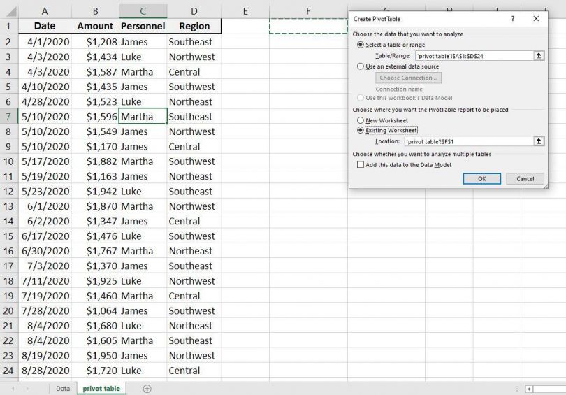 How to filter a pivot table in Excel