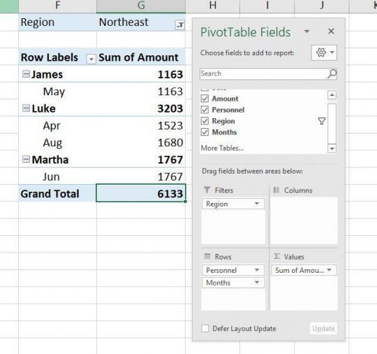 How to filter a pivot table in Excel