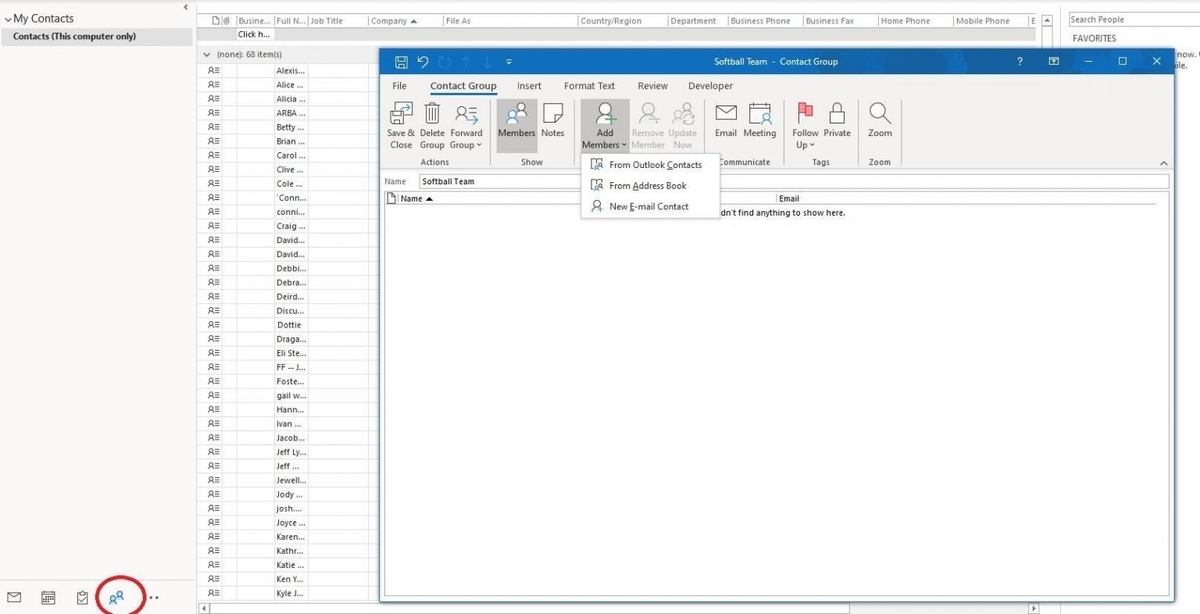 How to add a contact group for quick emailing to multiple recipients in ...