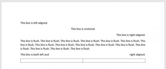 How to apply both left and right alignment by using a table in ...