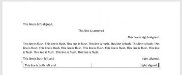 How to apply both left and right alignment by using a table in ...