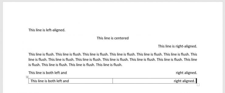 How to apply both left and right alignment by using a table in ...