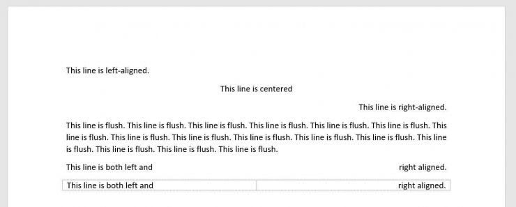 How to apply both left and right alignment by using a table in ...